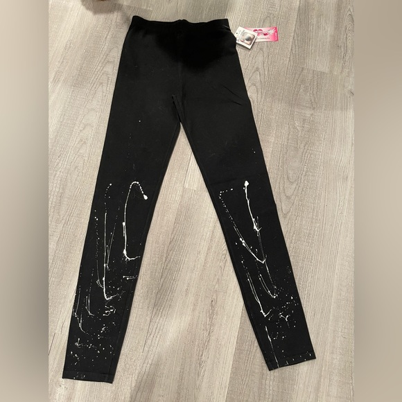 So Nikki | Bottoms | Nwt So Nikki Girls Leggings White Splatter Paint ...